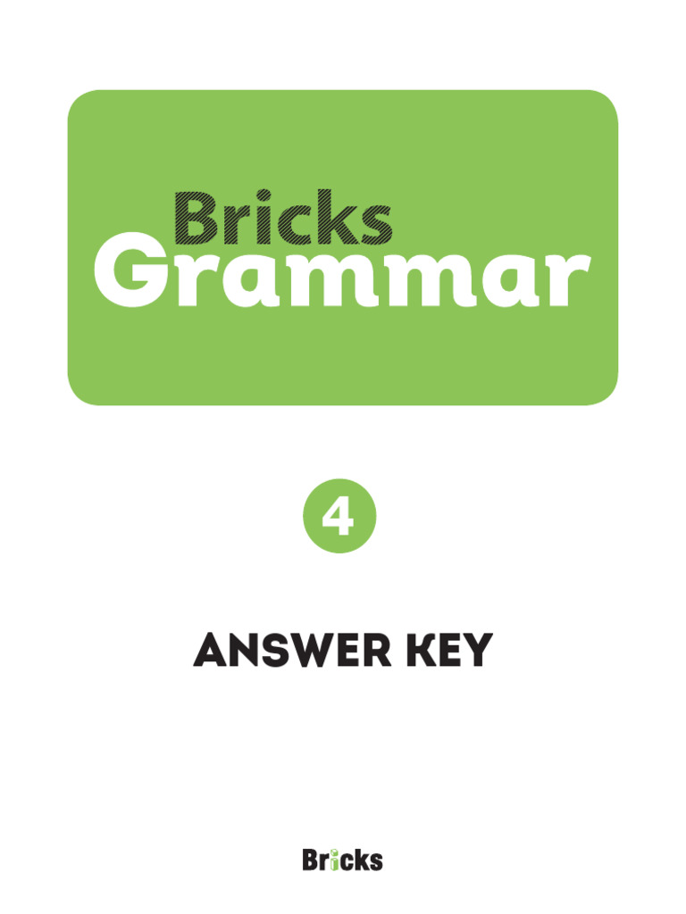 Bricks Grammar 4 - SB - Answer Key | PDF