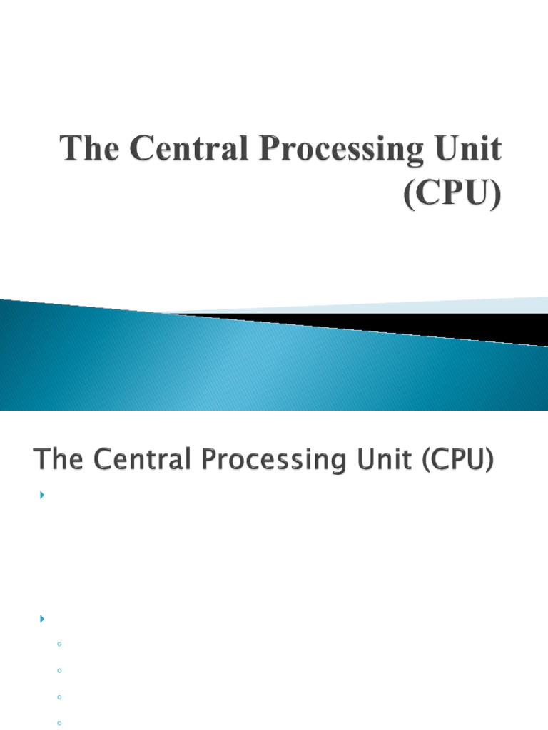The Central Processing Unit (CPU) | PDF | Random Access Memory | Central Processing Unit