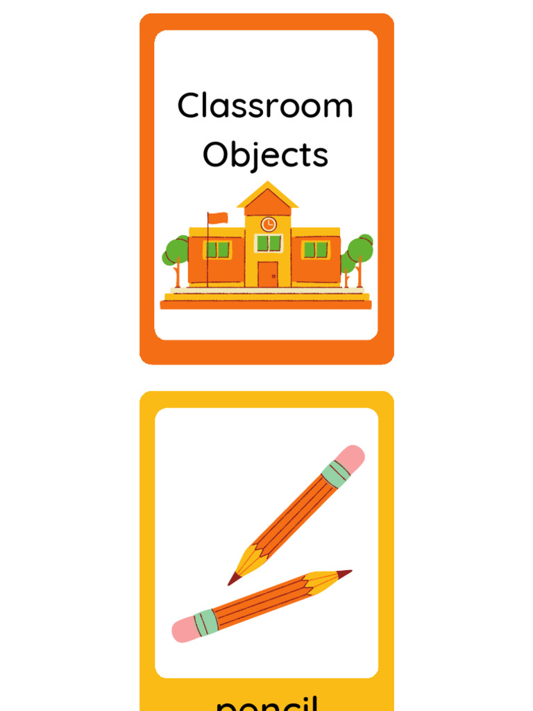 Classroom Objects Flashcards PDF | PDF