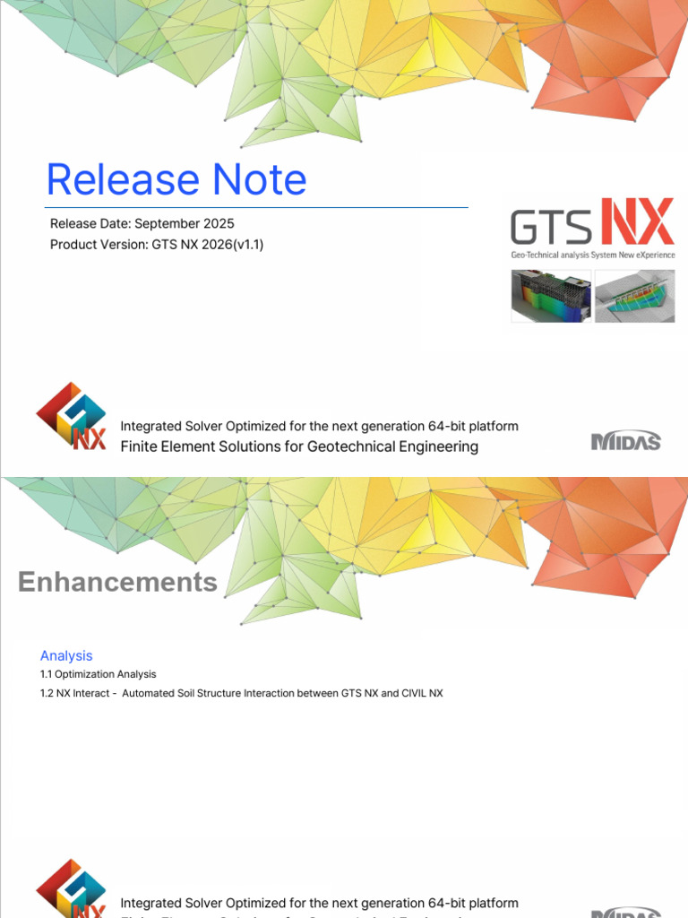 GTS NX 2026 Release Notes: Geotech Enhancements | PDF | Mathematical ...