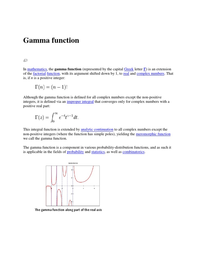 Gamma Function Pdf