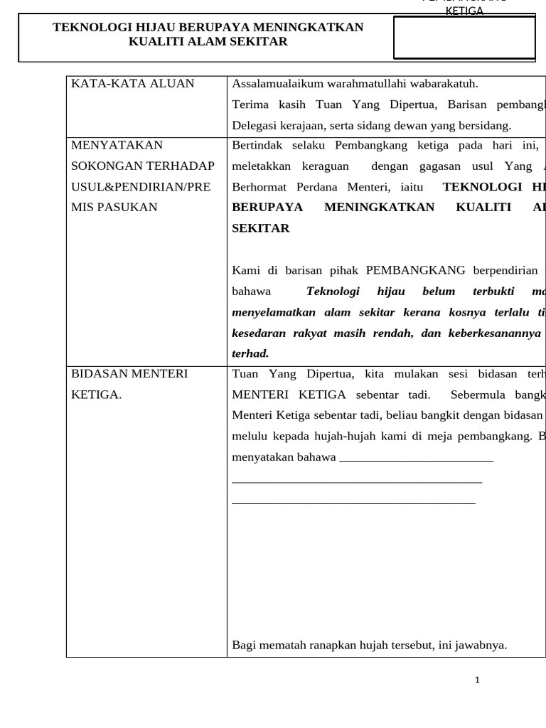 Teks Pembangkang 3 | PDF