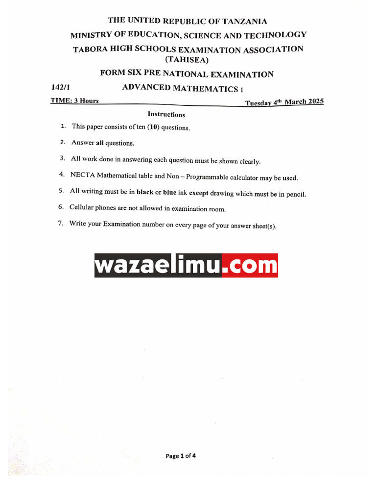 Advanced Math 1 | PDF