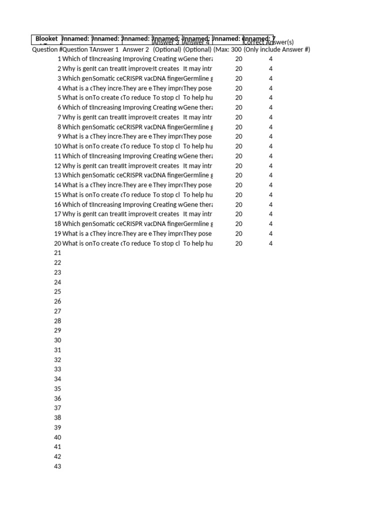 Genetic Engineering Quiz | PDF