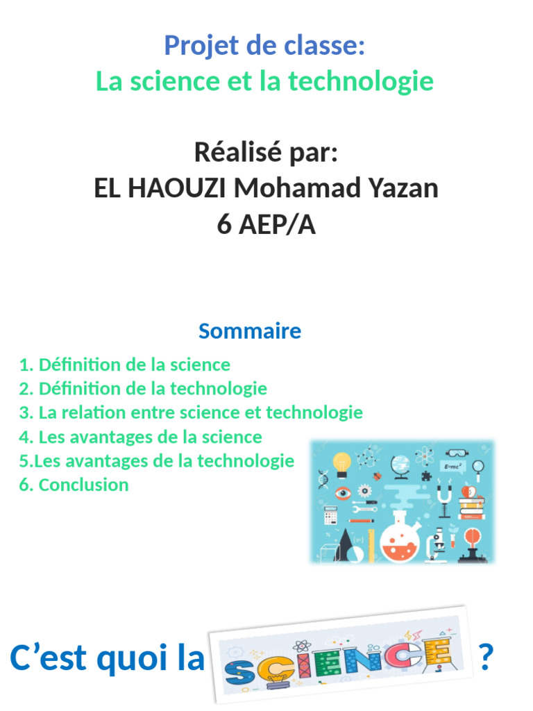 Science et Technologie : Définition et Avantages | PDF