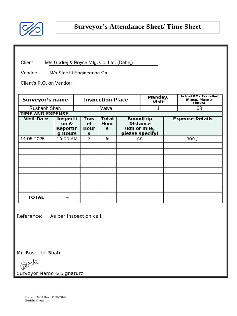 Rushabh Shah - 14!05!25 - Sas T Sheet | PDF