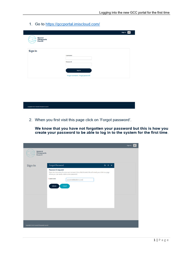 Logging Into The GCC Portal For The First Time | PDF