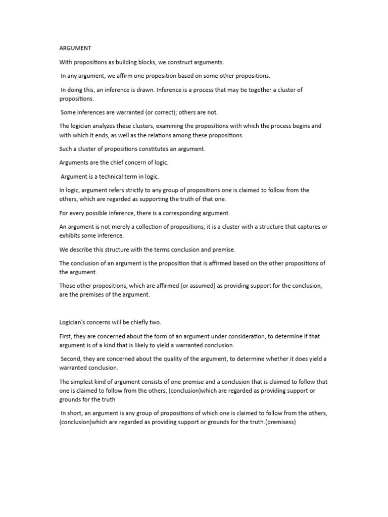 Argument Notes | PDF