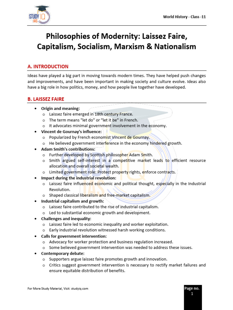Laissez-Faire and Capitalism Explained | PDF | Capitalism | Socialism
