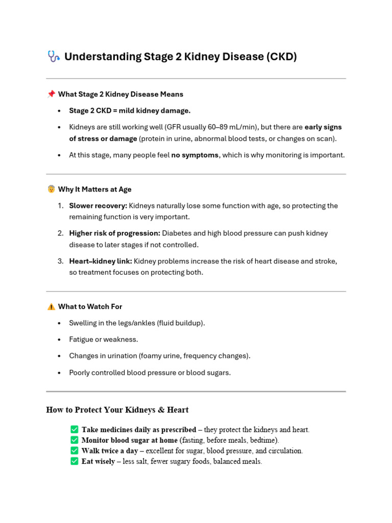Key Facts About Stage 2 (CKD) | PDF