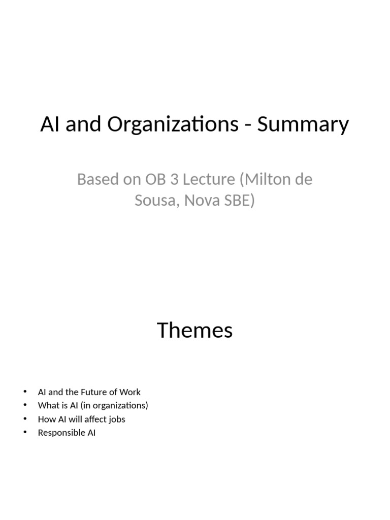 AI and Organizations Summary | PDF | Artificial Intelligence ...