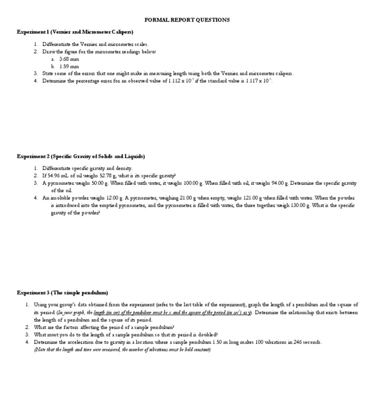 Formal Report Questions (Experiments 1 To 10) | PDF | Series And ...