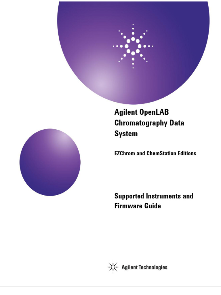 OpenLAB Chromatography Data System EZChrom and ChemStation Editions Supported Instrument | PDF ...