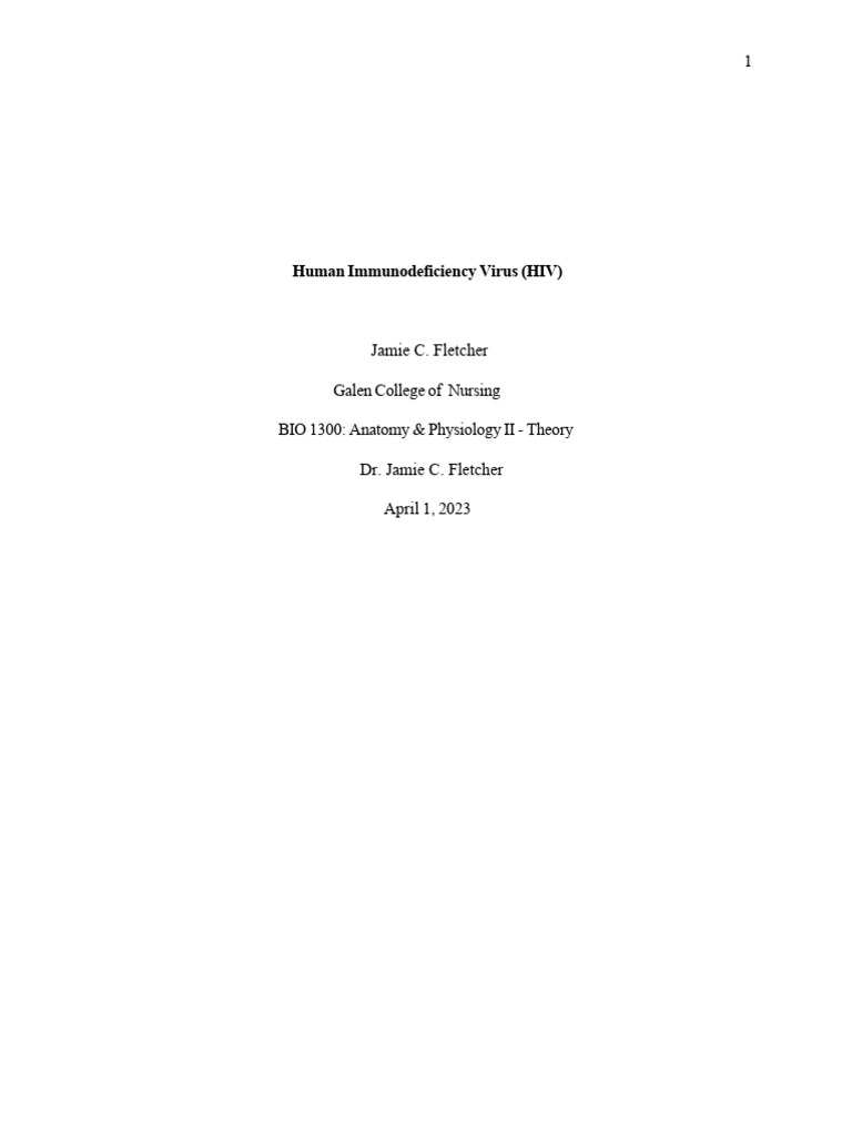 Pathophysiology Paper Example APA7 | PDF | Lymphatic System | Lymphocyte