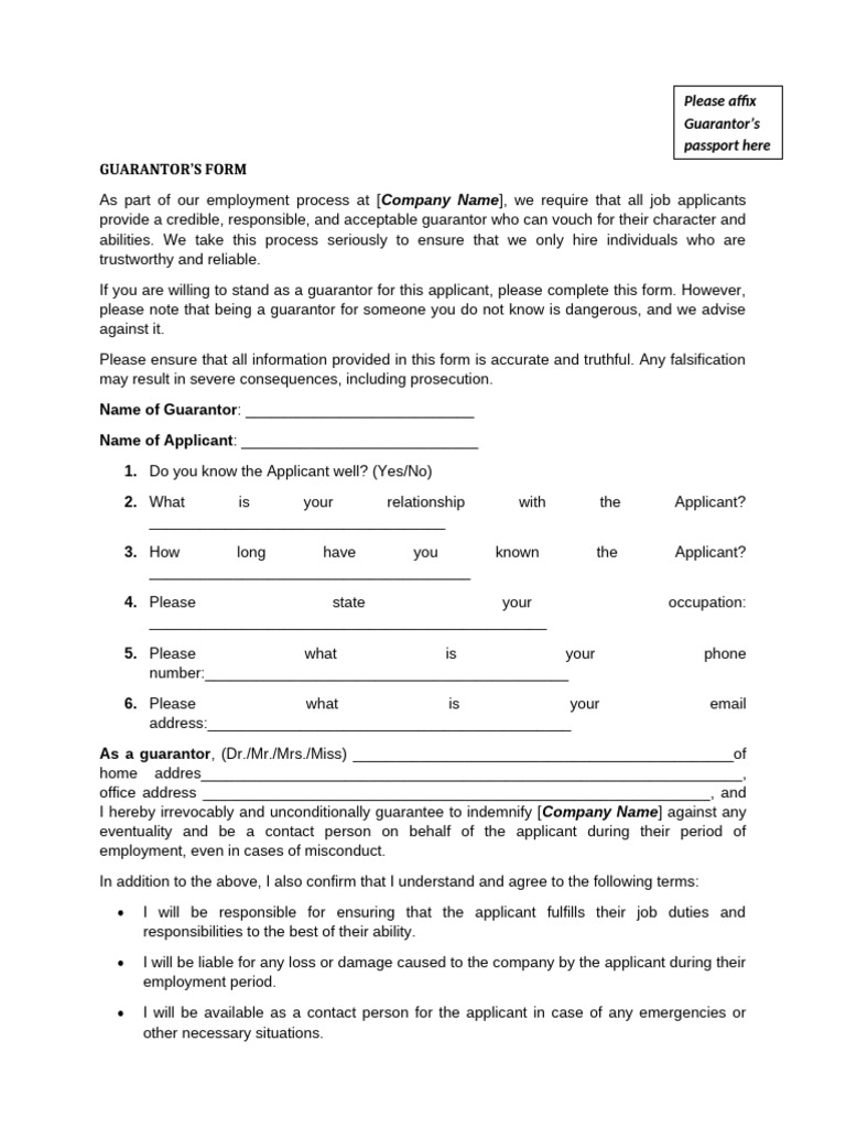 Guarantor - S Form (Ghdigitals) | PDF