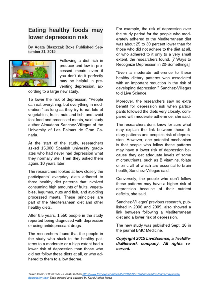 Eating Healthy Food Text Reading | PDF | Healthy Diet | Diet (Nutrition)