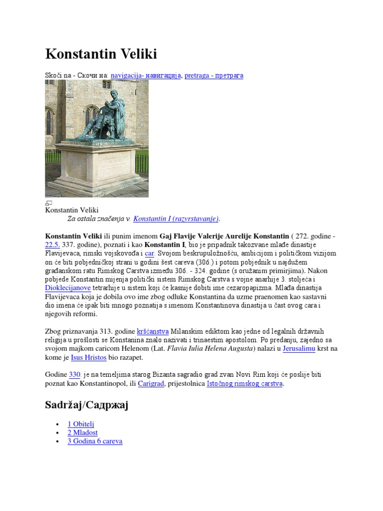 Konstantin Veliki | PDF