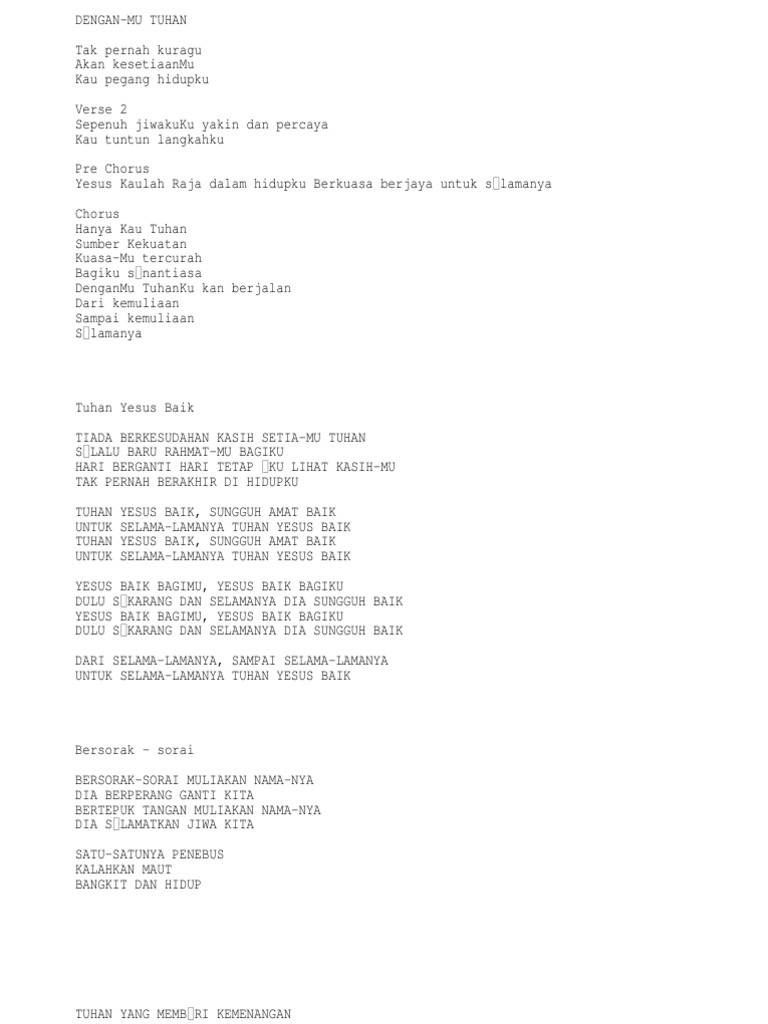 Lagu KKR Praise & Worship Night With MONA Idol | PDF