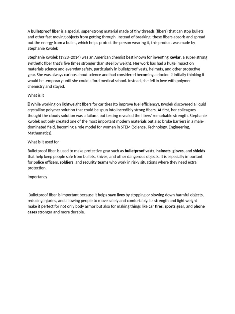 Bulletproof Fiber | PDF