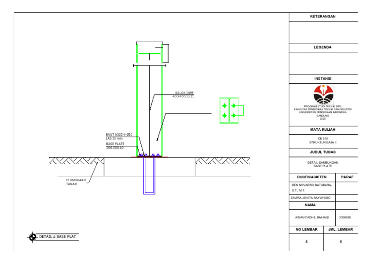 Detail Sambungan Base Plate CE 310 | PDF
