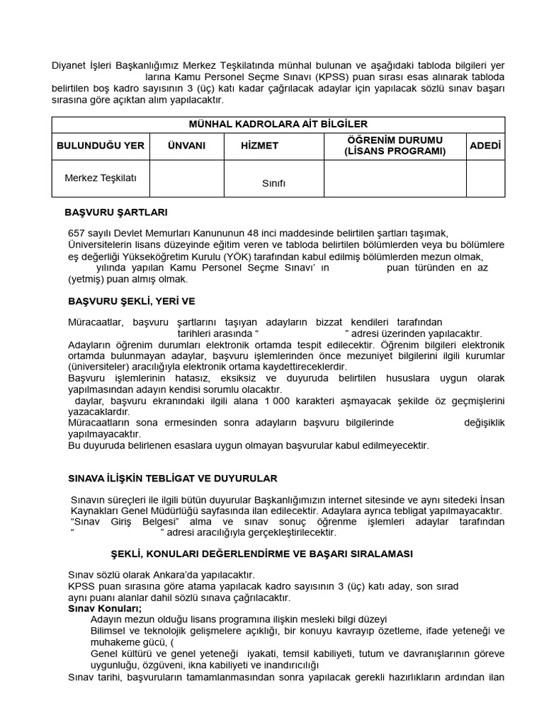 2025 Yili Astronom Alim Sinavi Duyurusu | PDF