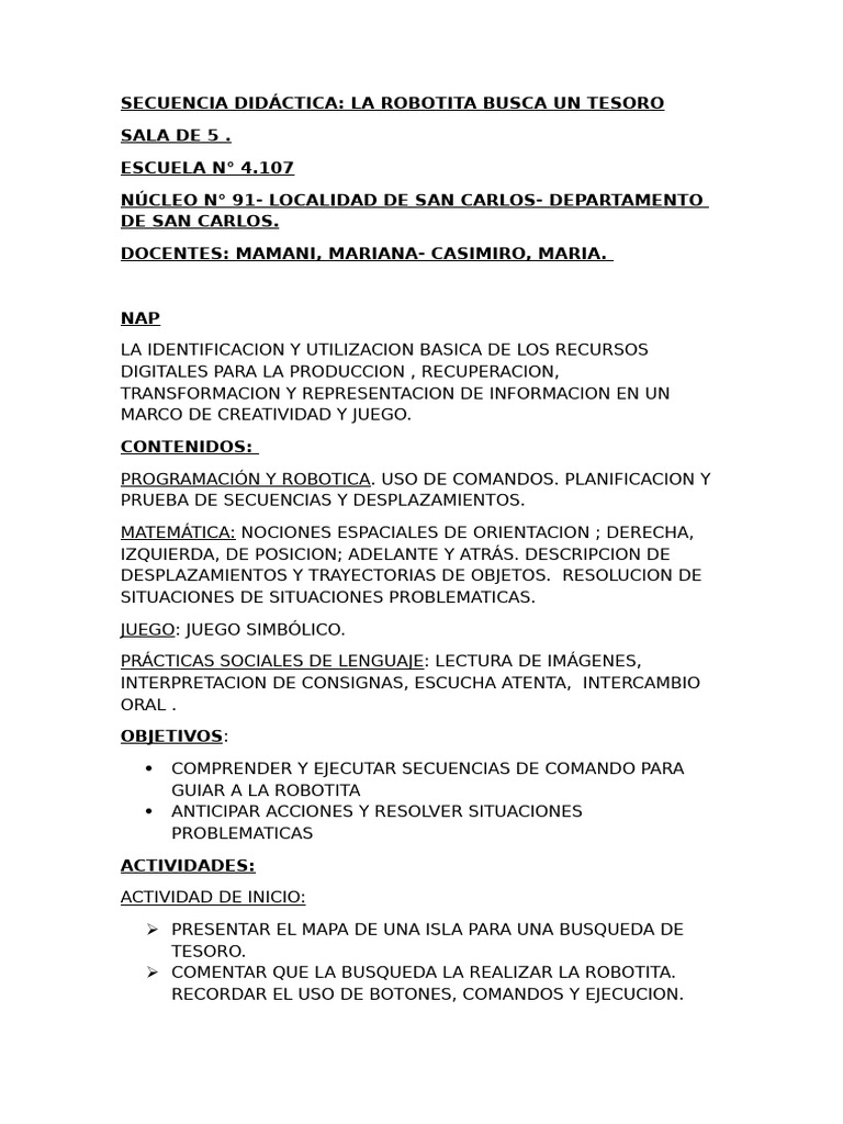 Secuencia Did Ctica Robotica | PDF | Cognición | Aprendizaje