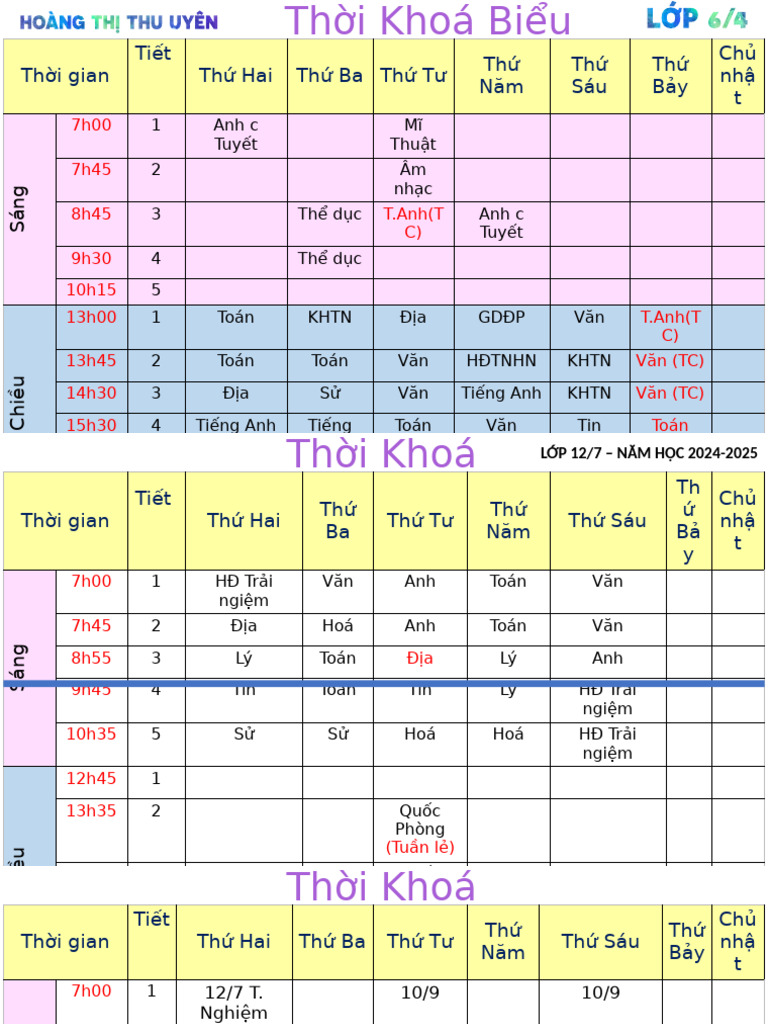 Thoi Khoa Bieu | PDF