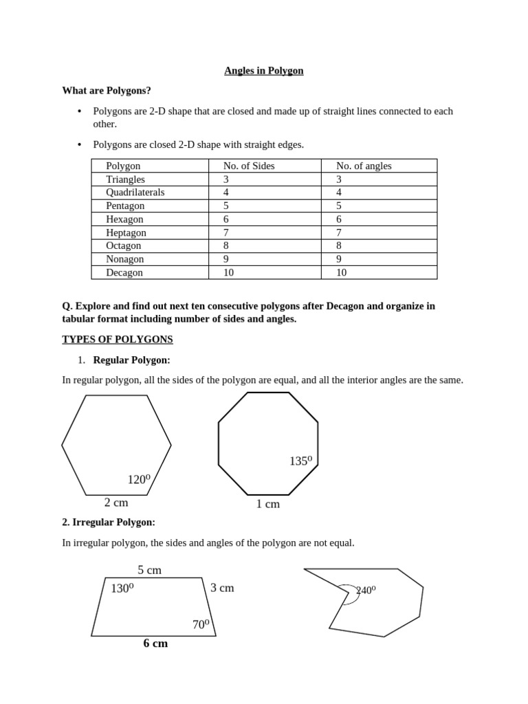 Notes On Angles in Polygon | PDF | Triangle | Polygon
