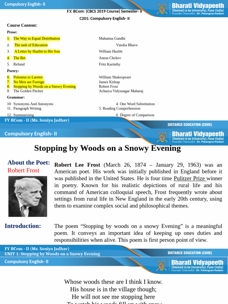 Compulsory English II: Course Overview | PDF | Anton Chekhov | William ...