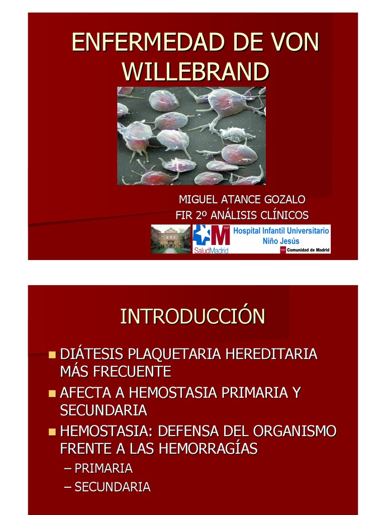Enfermedad Von Willebrand | PDF | Coagulación | Plaqueta