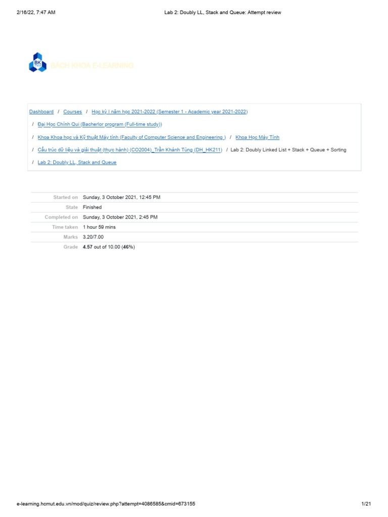 Lab 2 Doubly Ll Stack And Queue Attempt Review Pdf Theoretical Computer Science