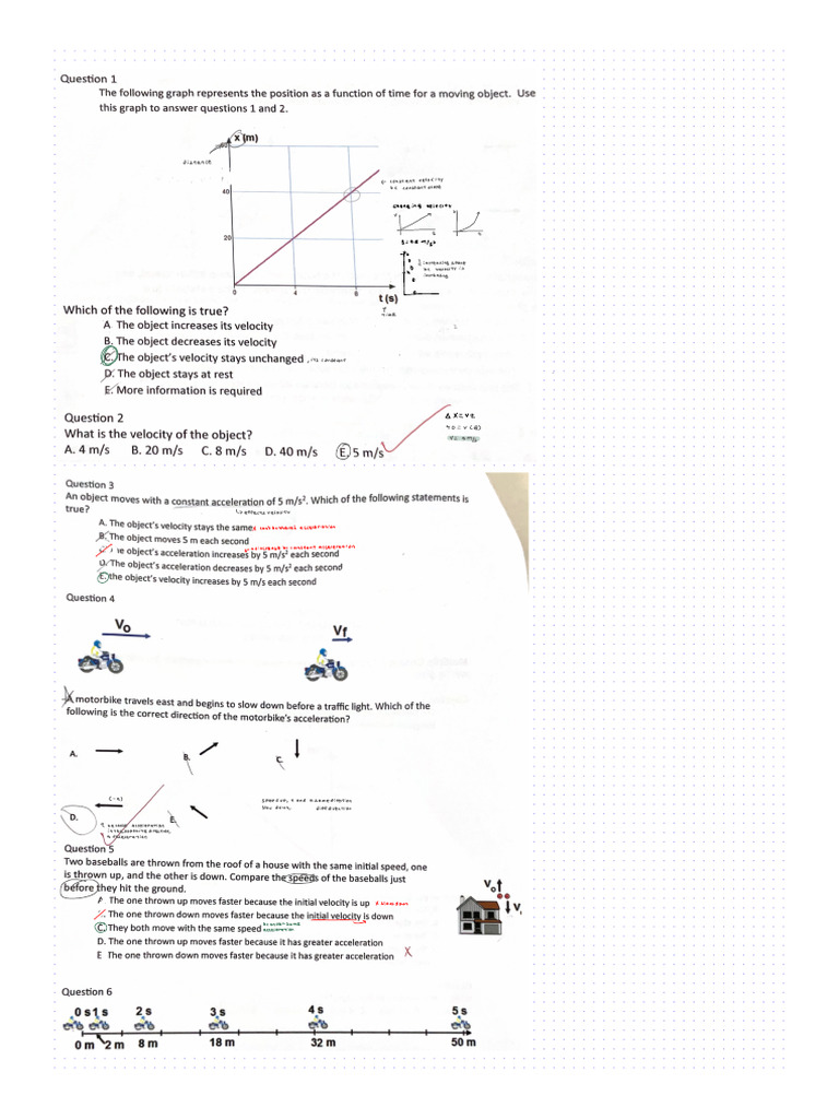 1) Kinematics Test | PDF