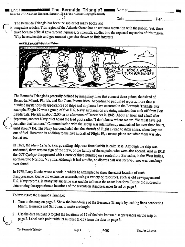 Bermuda Triangle Coordinate Lab | PDF