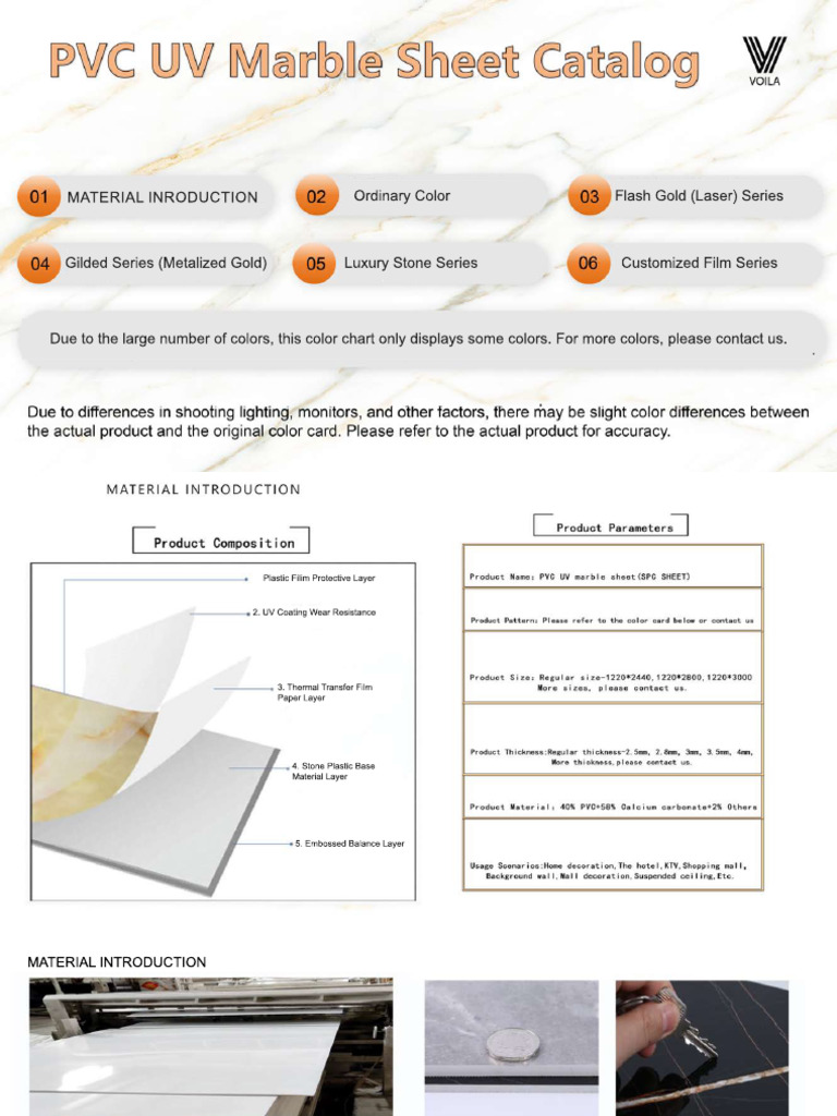 Voila PVC Marble Sheet CTLG - W | PDF