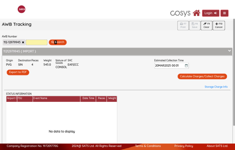 Cosys - AWB Tracking | PDF