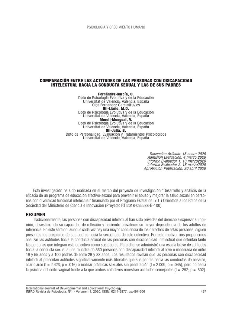 Actitudes Pcdi y Padres | PDF | Relaciones sexuales | Escala Likert