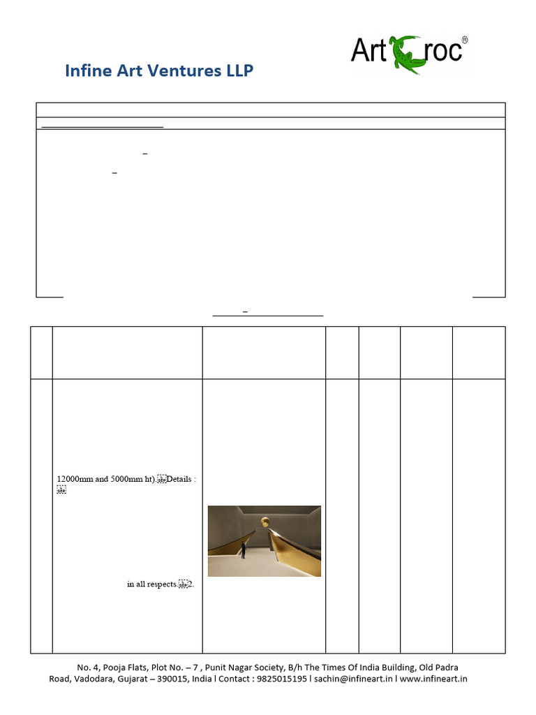 Quotation - Atrium Installation - Infine Art Ventures LLP1 | PDF