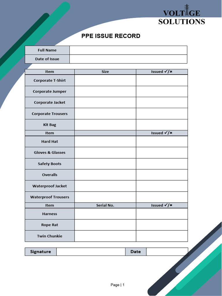 8 PPE Template | PDF