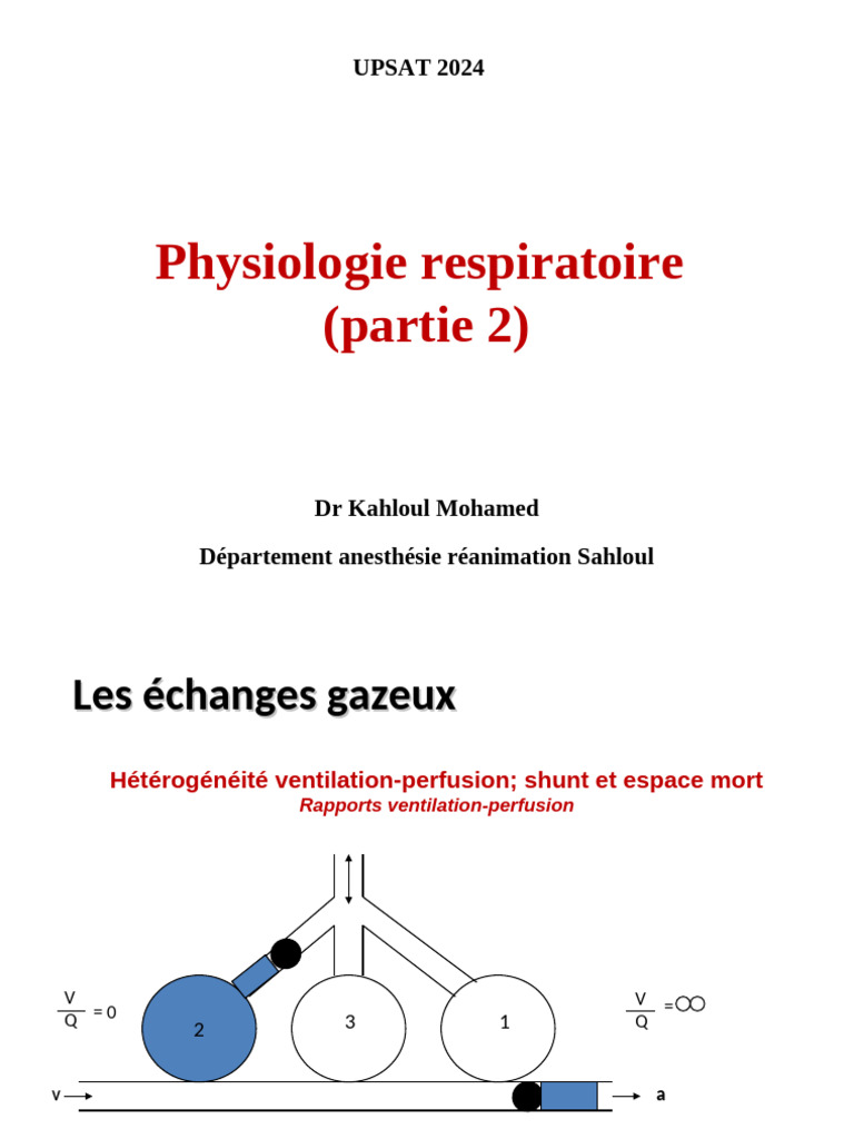 Physiologie des échanges gazeux respiratoires | PDF | Syndrome d'apnées ...