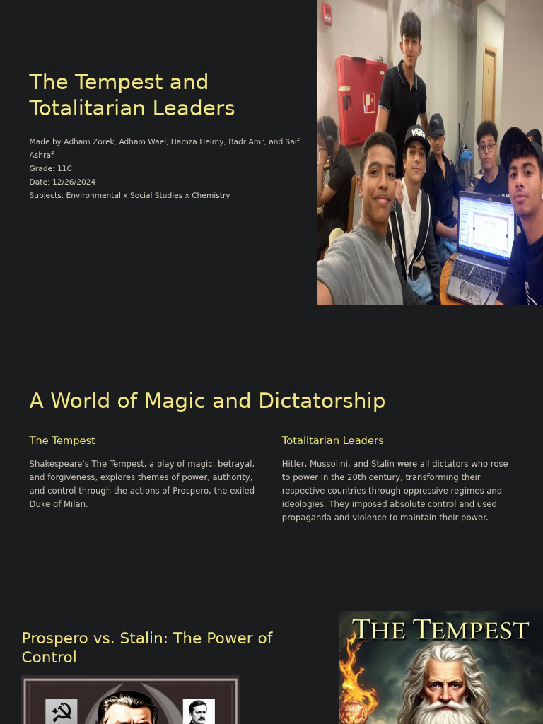 The Tempest and Totalitarian Leaders | PDF | The Tempest