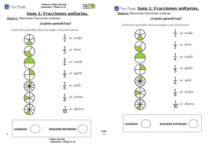 Guía 1. Fracciones Unitarias | PDF