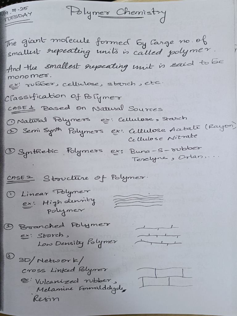 Polymers and Chemistry in Everyday Life Class 12 | PDF
