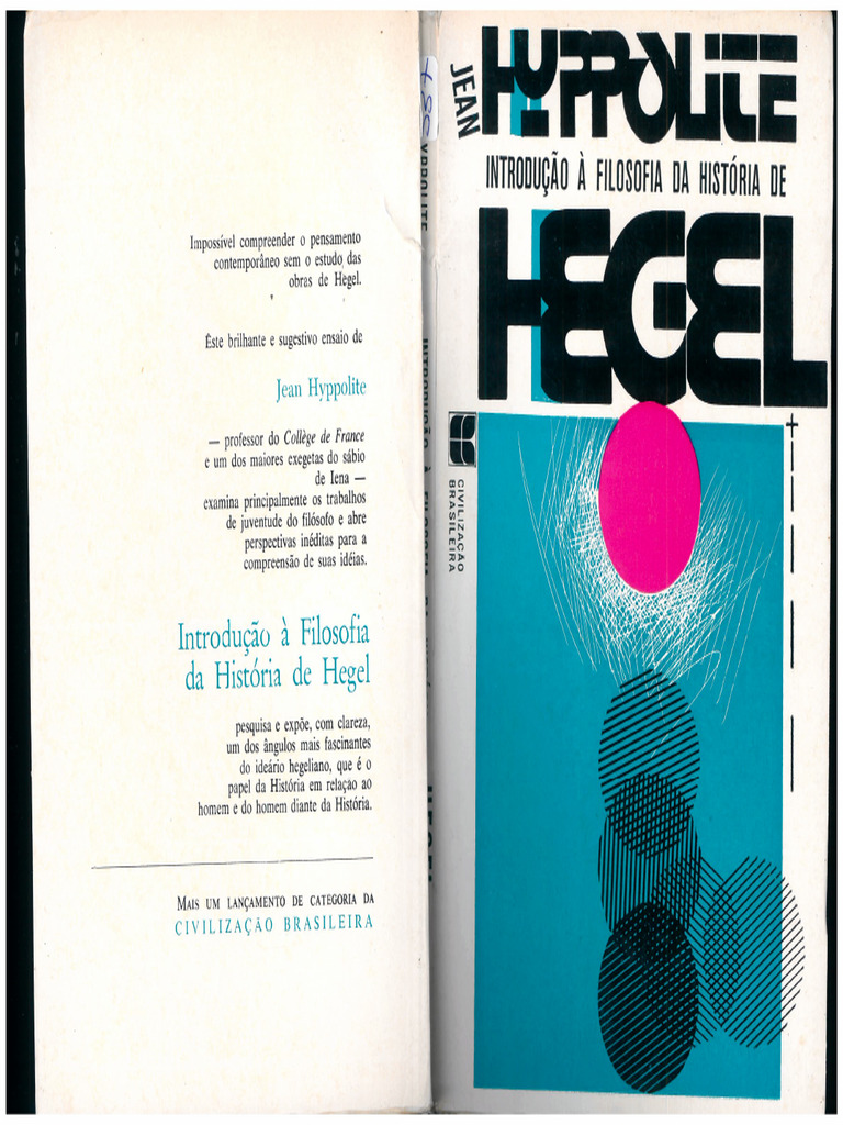 Jean Hyppolite - Introdução À Filosofia Da História de Hegel ...