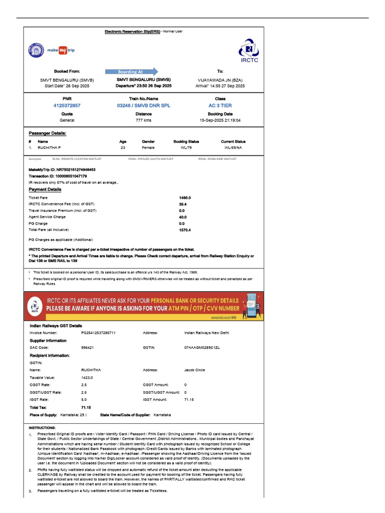 Rail NR7502151274948453 | PDF | Identity Document