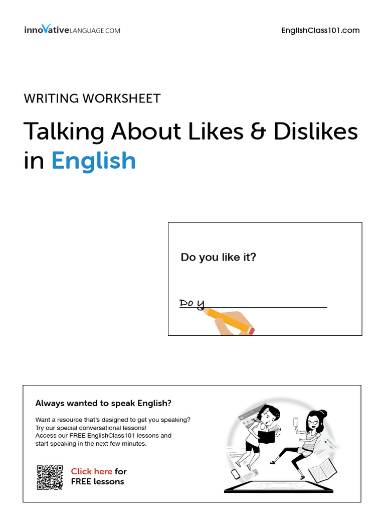 English Worksheet: Likes & Dislikes | PDF | English Language | Chess ...