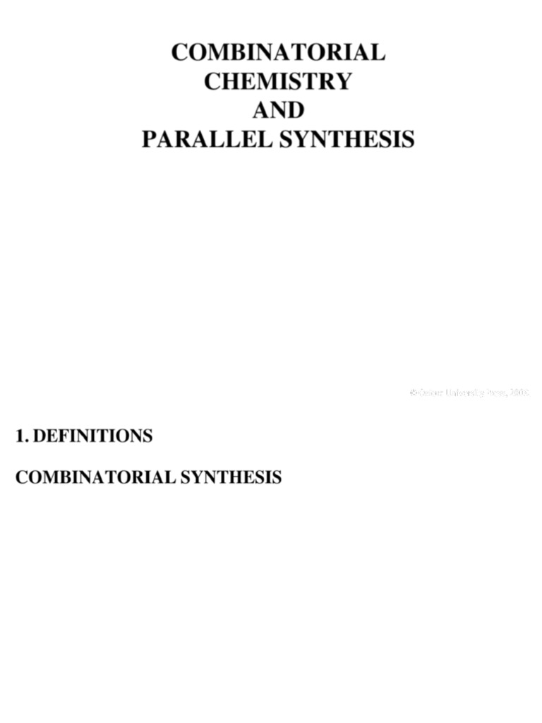 Overview of Parallel Synthesis Techniques | PDF | Alanine | Phenylalanine