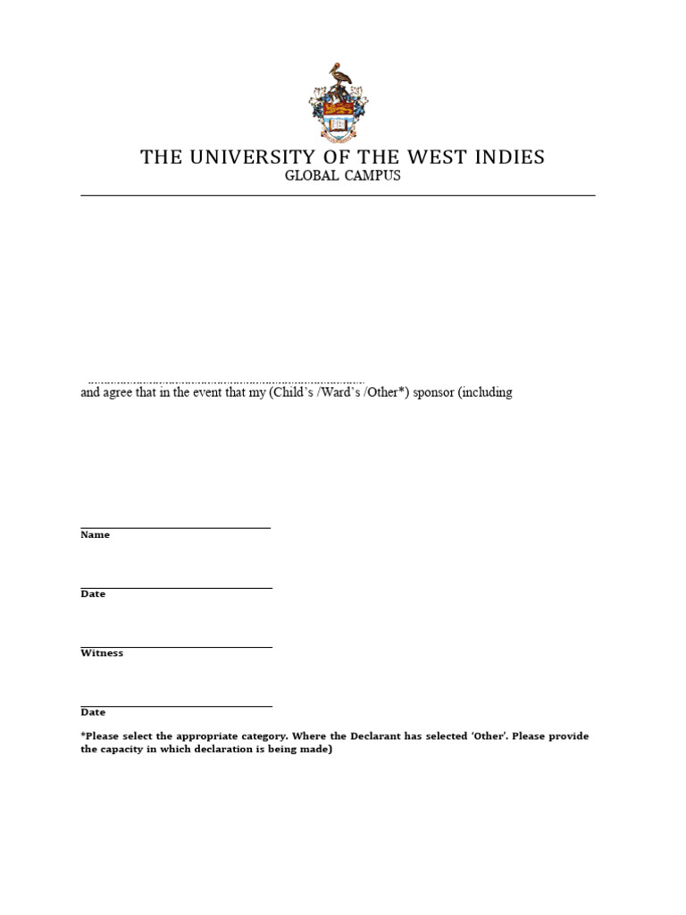 GC Declaration Students Under 18 | PDF