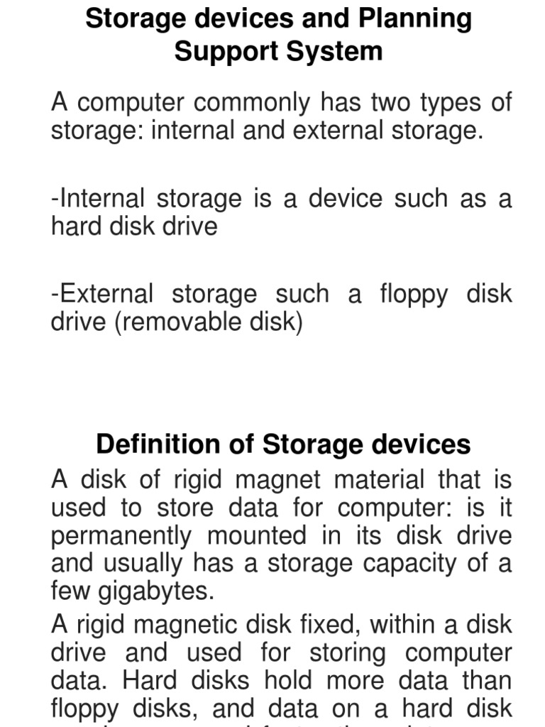 Overview of Computer Storage Devices | PDF | Hard Disk Drive | Solid ...