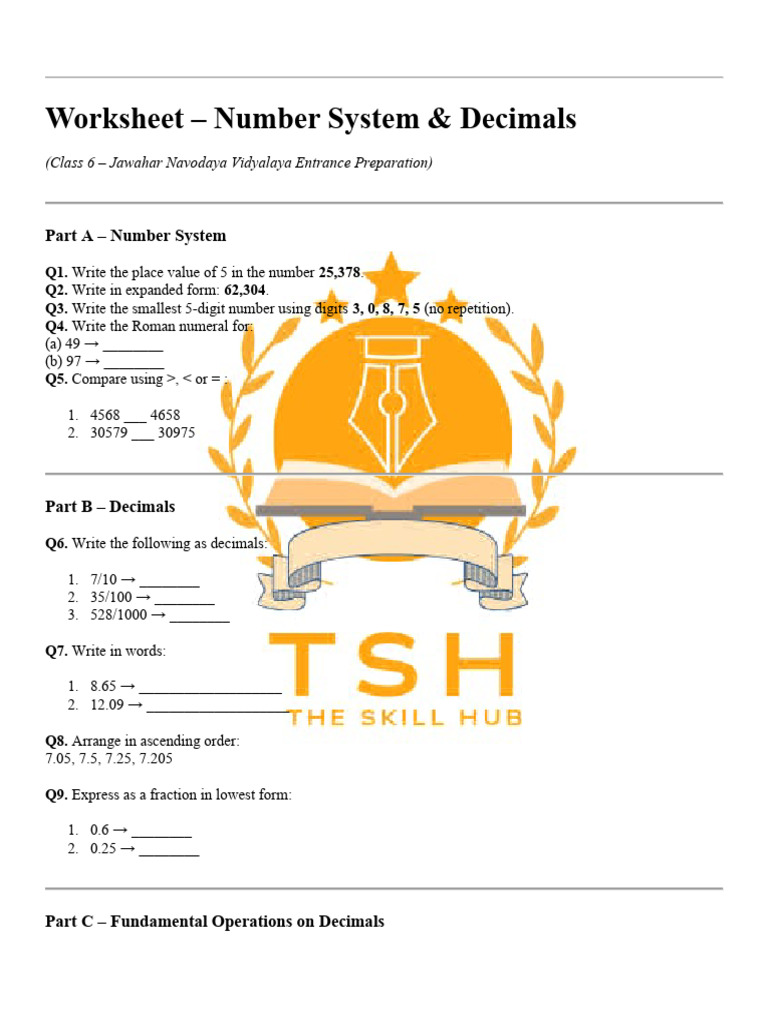 Maths Worksheet | PDF
