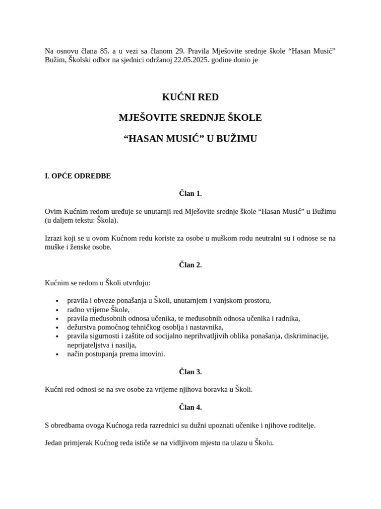 Kucni Red Skole (1) (1) Edo | PDF